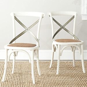 Safavieh American Homes Collection Eleanor Farmhouse X-Back Antique White Dining Chair (Set of 2)