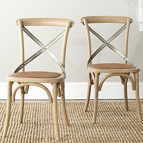 Safavieh American Homes Collection Eleanor Farmhouse X-Back Antique White Dining Chair (Set of 2)