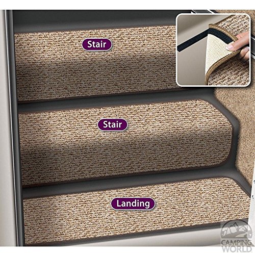 Prest-O-Fit 5-0092 Decorian Step Huggers For RV Landings Butter Pecan Brown 6 In. x 23.5 In.