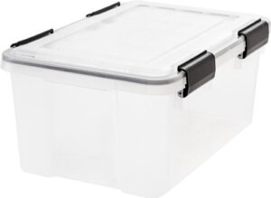 iris usa 19 quart weathertight storage box, clear