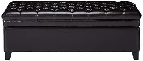 Christopher Knight Home Hastings Tufted Leather Storage Ottoman, Espresso