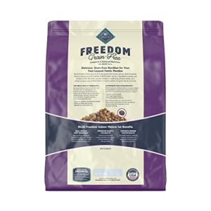 Blue Buffalo Freedom Grain Free Natural Indoor Mature Dry Cat Food, Chicken 11-lb