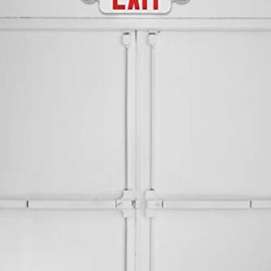 Hubbell Lighting CCRRC Emergency Exit Sign, Remote Compatible Combination Emergency Light and Exit Sign for Stair-Wells, Hallways, Offices, 2 Fully Adjustable LED Heads, White with Red EXIT Letters