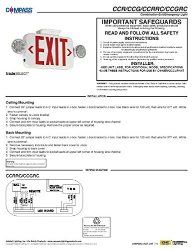 Compass CCG Hubbell Lighting LED 2 Head Emergency Light, White