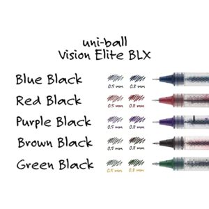 Sanford, 1832404, Vision Elite BLX Series Stick Roller Ball Pen, 0.8mm, Assorted Ink/Barrel, 5 Pens/Pack, Sold As 1 Pack