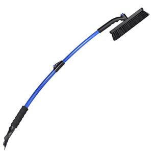 subzero 14039 50" crossover super duty extendable snowbroom with pivoting head and integrated ice scraper , black/blue