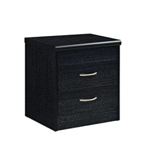 Hodedah 2 Drawer Nightstand, Black, 21.65 in x 48.03 in x 72.83 in