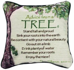 manual the lodge collection reversible throw pillow, 12.5 x 12.5-inch, advice from a tree x your true nature