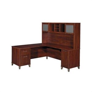 bush furniture somerset 71" l shaped computer desk with hutch in hansen cherry