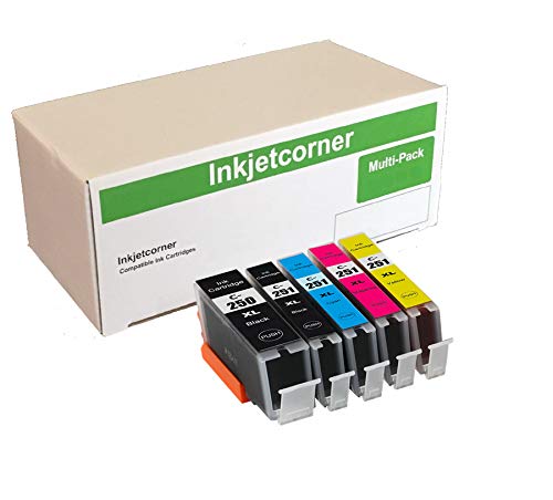 Inkjetcorner Compatible Ink Cartridges Replacement for PGI-250XL CLI-251XL for use with MG6420 MG5520 MG5522 MX922 MG5420 MG5422 (5-Pack)