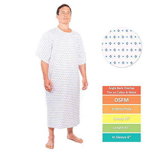 Nobles Deluxe Cut Medical Gown - Blue Splendor Print- Pack of 4