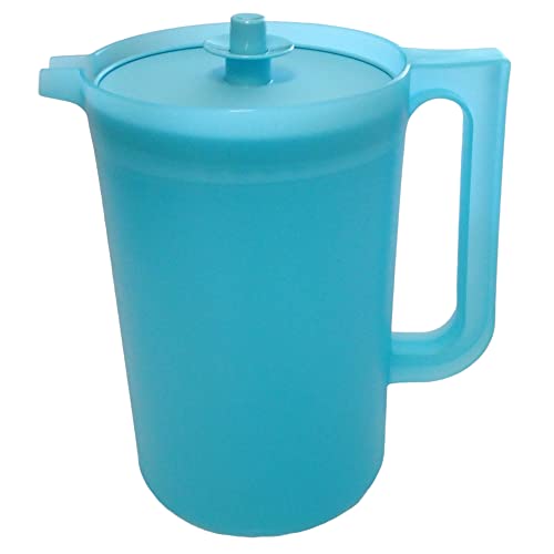 Tupperware 2 Quart Pitcher in Spa Blue with Push Button Seal New