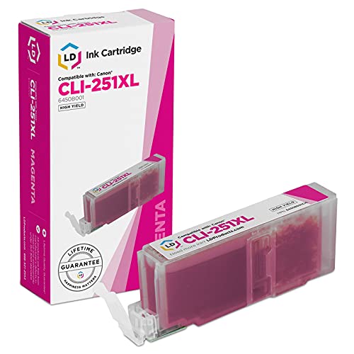 LD Compatible Ink Cartridge Replacement for Canon CLI-251XL 6450B001 High Yield (Magenta)