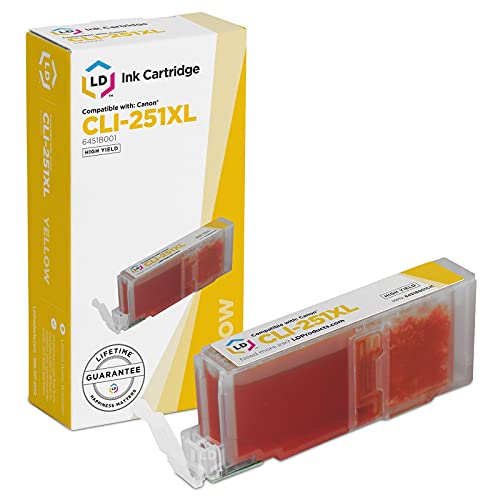 LD Products Compatible Ink Cartridge Replacement for Canon CLI-251XL CLI 251 XL 6451B001 High Yield (Yellow) to use with PIXMA MX922, MG5420, MG6320, MX722, IP7220, MG5422, MG7120, MG6420