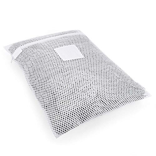 HANGERWORLD Professional Mesh Net Wash Laundry Bag with Zipper - For Socks Delicates and Baby Clothes - White, 24in x 17.5in