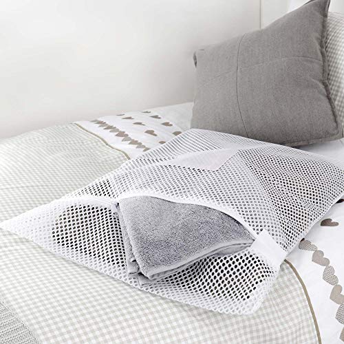 HANGERWORLD Professional Mesh Net Wash Laundry Bag with Zipper - For Socks Delicates and Baby Clothes - White, 24in x 17.5in