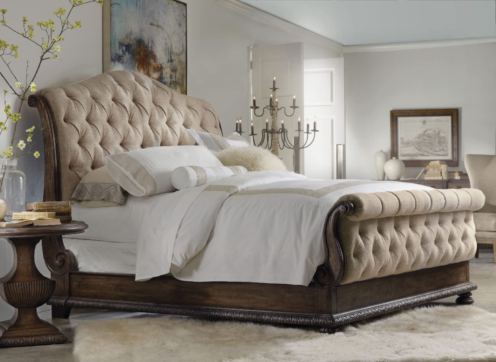 Hooker Furniture Rhapsody Tufted Upholstered Sleigh Bed