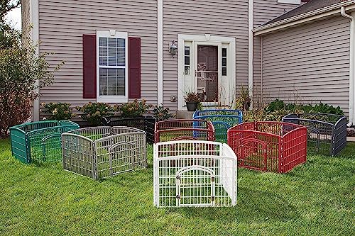 IRIS USA 24" Exercise 4-Panel Pet Playpen with Door, Dog Playpen, Puppy Playpen, for Small and Medium Dogs, Keep Pets Secure, Easy Assemble, Rust-Free, Heavy-Duty Molded Plastic, Customizable, White