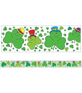 carson dellosa shamrocks straight bulletin board borders