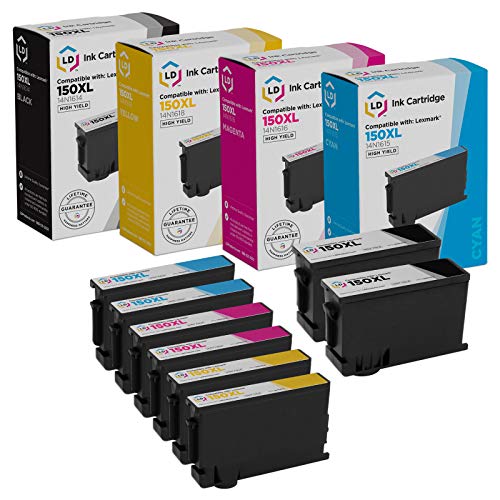 LD Products Compatible Ink Cartridge Replacements for Lexmark 150XL High Yield (2 Black, 2 Cyan, 2 Magenta, 2 Yellow, 8-Pack) for use in Pro715, Pro915, S315, S415, S515