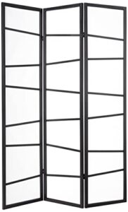 roundhill furniture 3-panel screen room divider, black