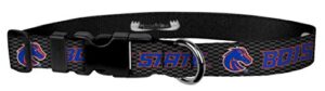 moose pet wear dog collar – boise state university broncos adjustable pet collars, made in the usa – 1 inch wide, large, carbon fiber