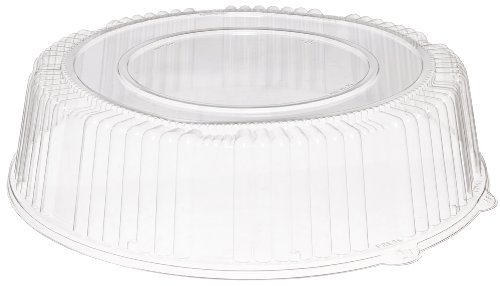 CaterLine Plastic Round Catering Tray Dome Lid, 16-Inch, Clear (25-Count)