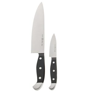 henckels statement razor-sharp 2-pc chef knife set, german engineered informed by 100+ years of mastery, black/stainless steel