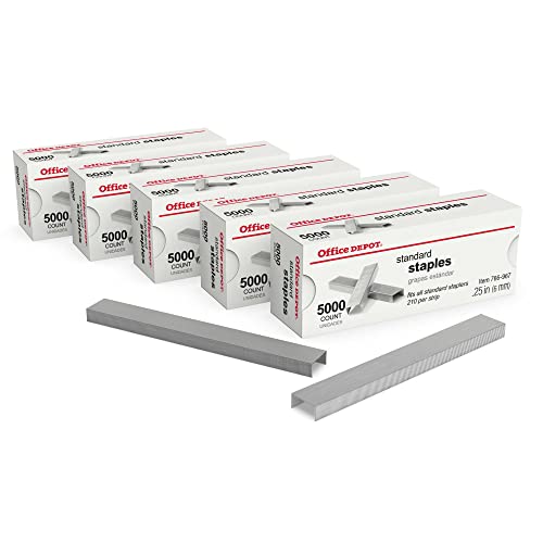 Office Depot Standard Staples, 1/4in., Pack Of 5 Boxes, 2665