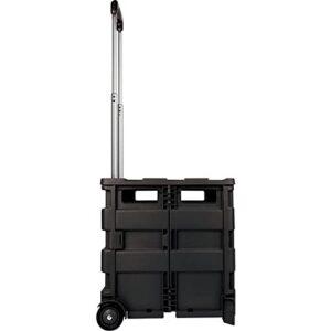 Office Depot Mobile Folding Cart with Lid, 16in.H x 18in.W x 15in.D, Black, 50801