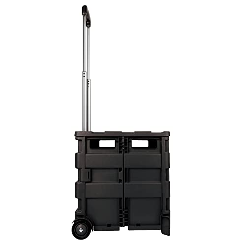 Office Depot Mobile Folding Cart with Lid, 16in.H x 18in.W x 15in.D, Black, 50801