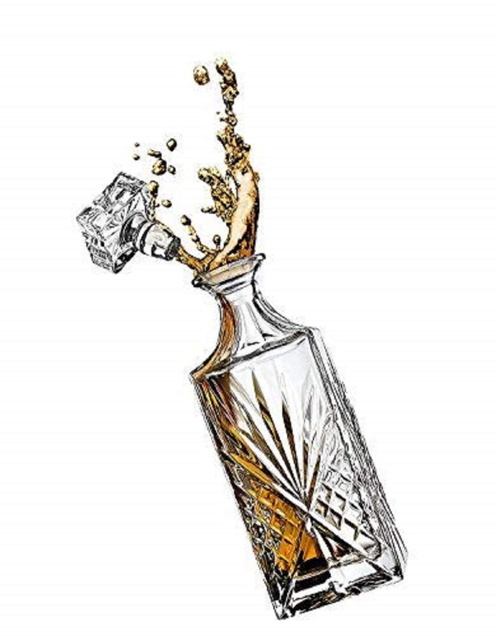 James Scott Crystal Decanter for Whiskey, Liquor and Bourbon - 25 Oz. | Irish Cut design | Gift Box