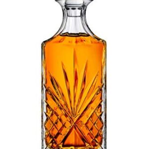 James Scott Crystal Decanter for Whiskey, Liquor and Bourbon - 25 Oz. | Irish Cut design | Gift Box