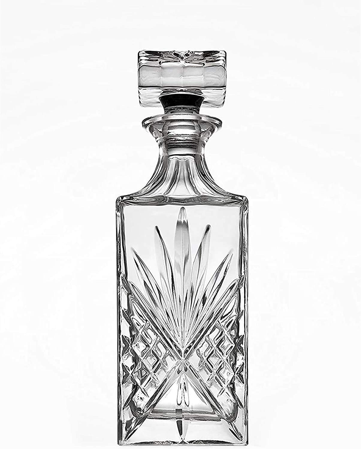 James Scott Crystal Decanter for Whiskey, Liquor and Bourbon - 25 Oz. | Irish Cut design | Gift Box