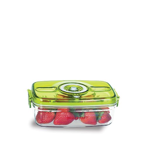 Vacucraft Plastic Food Storage Containers with Airtight Lids - Rectangle Food Storage Containers with Lids - Great for Vegatables, Fruits and Meats - Keeps Food Fresh - Vacuum Seal Containers for Food