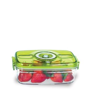 Vacucraft Plastic Food Storage Containers with Airtight Lids - Rectangle Food Storage Containers with Lids - Great for Vegatables, Fruits and Meats - Keeps Food Fresh - Vacuum Seal Containers for Food