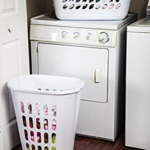 Sterilite 12158006 2 Bushel/ 71 Liter Ultra Laundry Basket, White Basket w/ Titanium Inserts, 6-Pack