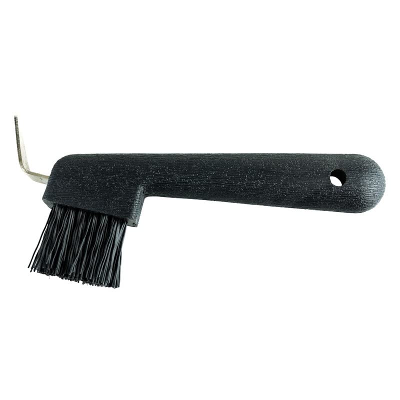 HORZE Hoof Pick with Brush - Black - One Size