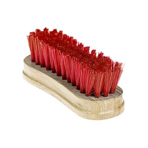 horze soft face wood back brush - red - one size