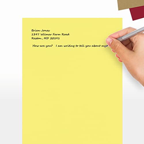 LUXPaper 8.5" x 11" Paper | Letter Size | Pastel Canary Yellow | 60lb. Text | 50 Qty