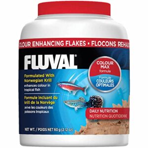 fluval color enhancing flakes fish food 60gm, 2.12-ounce