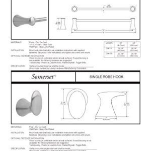 Franklin Brass 139571 Somerset Towel Hook, 1 Count (Pack of 1), Brushed Nickel