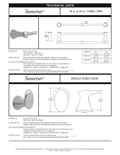 Franklin Brass 139571 Somerset Towel Hook, 1 Count (Pack of 1), Brushed Nickel