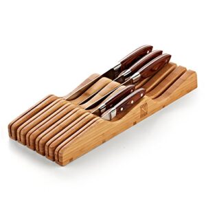 Cook N Home In-Drawer Bamboo Knife Storage Block, 11 Slot