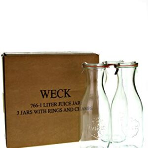 Weck 766 Juice Jars, 35.9 Ounce - Set of 3