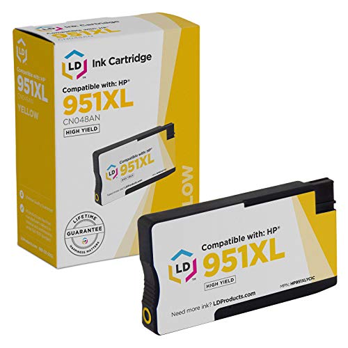 LD Products Compatible Ink Cartridge Replacement for HP 951XL CN048AN HY (Yellow) Compatible with OfficeJet 8600 Pro 251dw, 276dw MFP, 8100, 8600, 8600 Plus, 8600 Premium, 8610, 8615, 8616, 8620