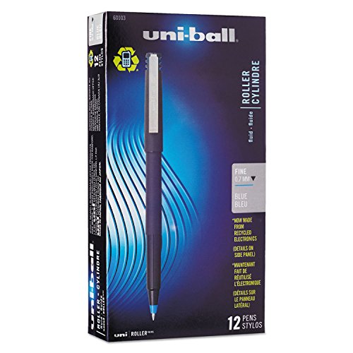 Sanford Uniball Rollerball Stick Pen, 0.7mm Fine, Blue Ink, Dozen (60103)