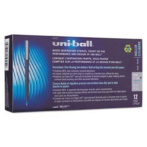 Sanford Uniball Rollerball Stick Pen, 0.7mm Fine, Blue Ink, Dozen (60103)