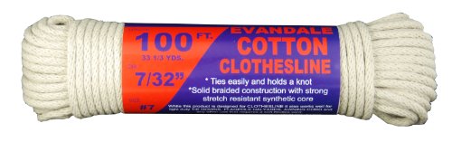 T.W Evans Cordage 43-070 7/32-Inch Evandale Cotton Clothesline 100 Hank