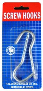 t.w evans cordage 47-071 clothesline screw hooks, 2 per card